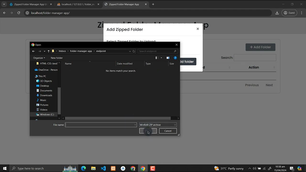 Zipped Folder Manager App Using PHP and MySQL with Source Code