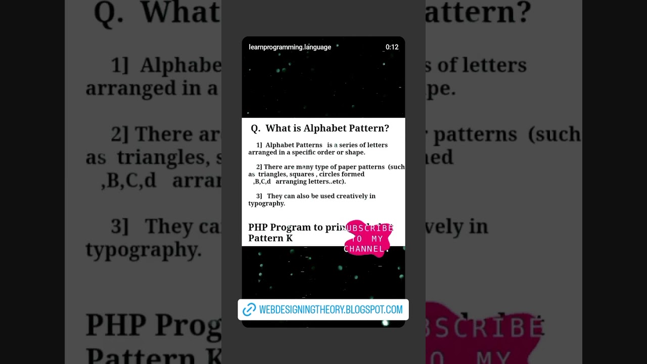 print Alphabet Pattern K #php #coding #webdevelopment #phpcourse #phptutorials