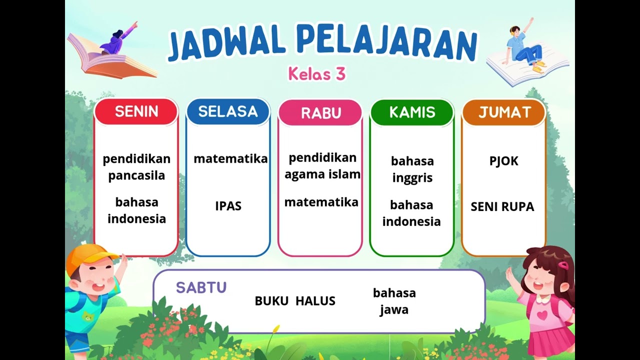 JADWAL PELAJARAN KELAS 3