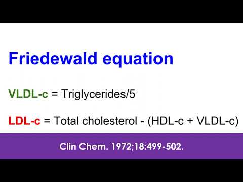Calculation of LDL Cholesterol with Friedewald Equation