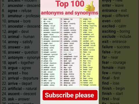 #top 100 #antonyms and synonyms #jkenglishworld