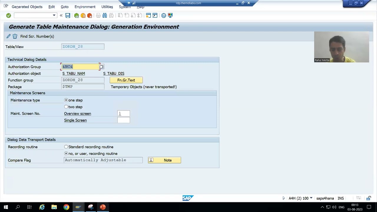 63 - ABAP Dictionary - Table Maintenance Generator Events Part1
