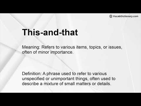 This-and-that Meaning
