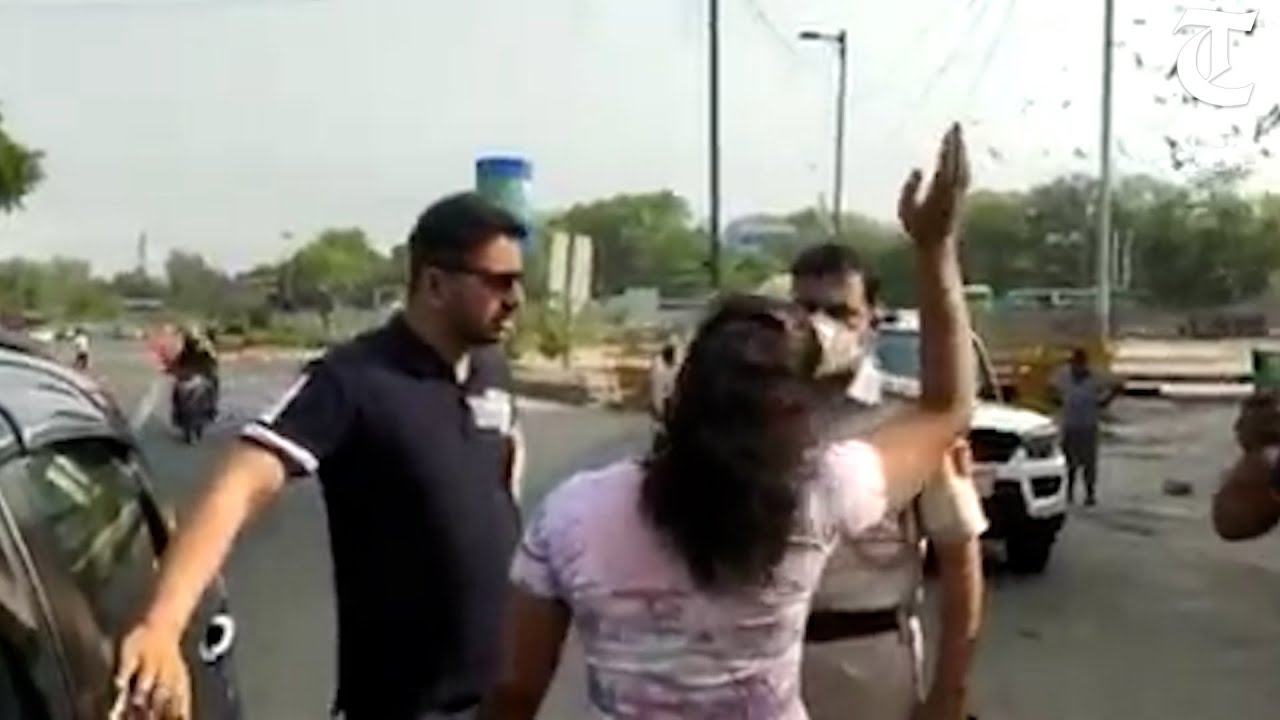 Watch: Delhi couple, stopped for not wearing mask, misbehaves with cops