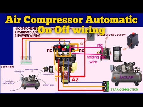 Air compressor Automatic on off wiring diagram | Air compressor