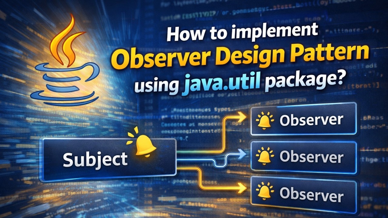 How to implement Observer Design Pattern using java.util package? | #ObserverDesignPattern