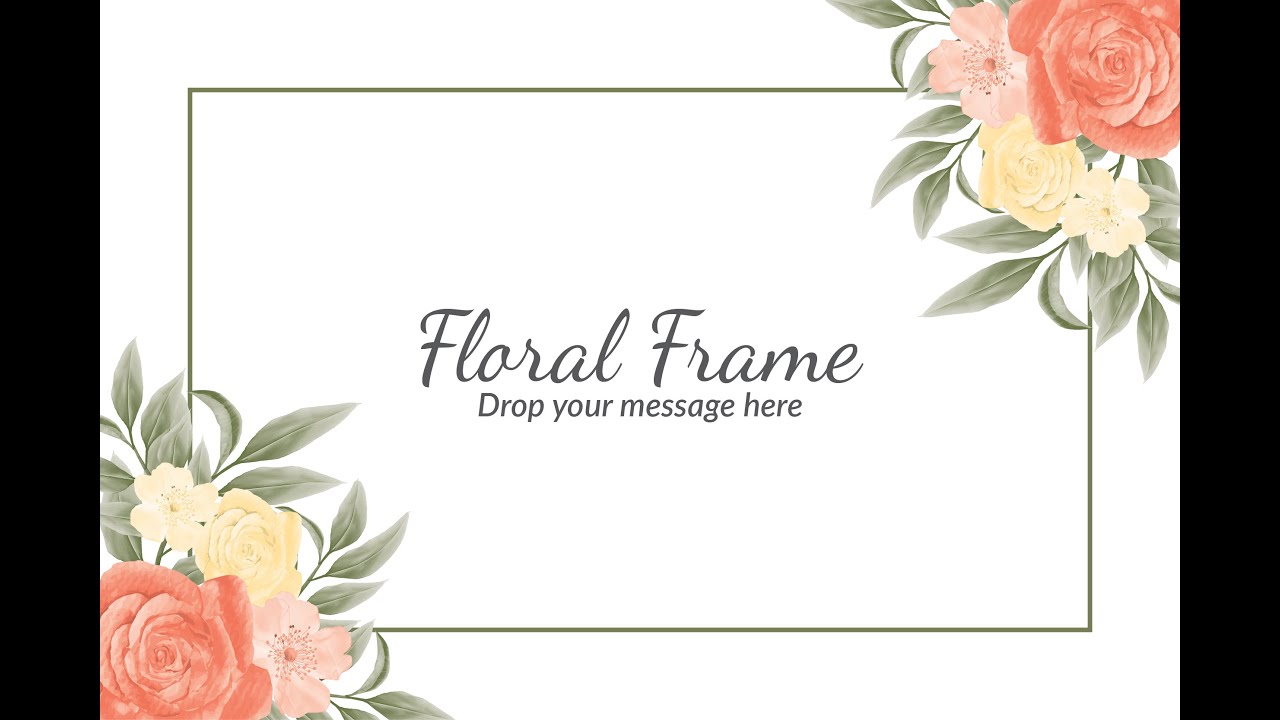 Watercolor floral frame design card template with roses wildflowers vector illustration