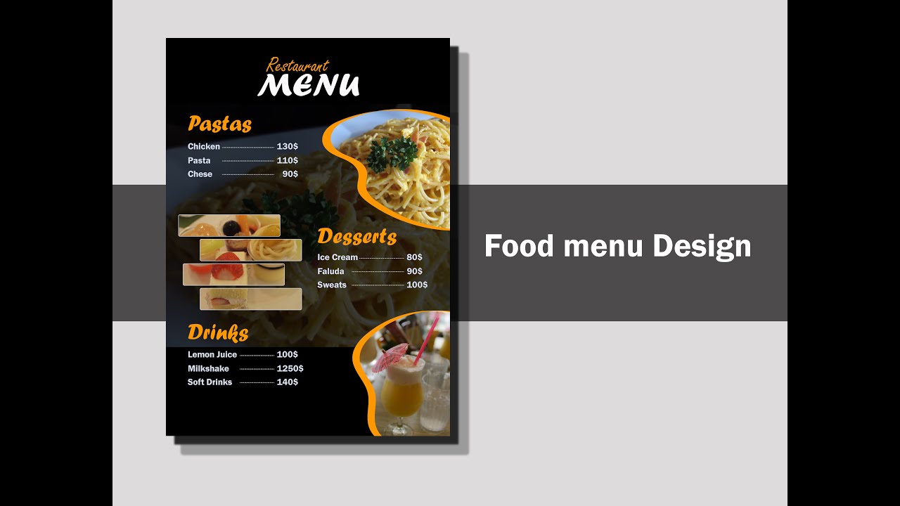 Restaurant Food Menu Template In  illustrator Ai File || Tutorial How to Edit.