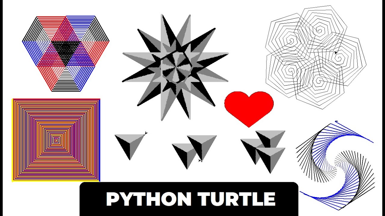 Python Turtle - Draw Different Shape, Design In Python Turtle Graphics | Draw Pattern By #BKTutorial