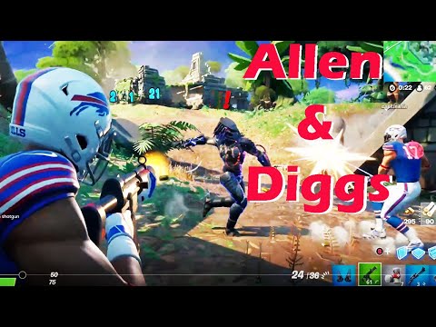 Josh Allen and Stefon Diggs SKINS defeat Predator Fortnite Victory Royale IO Guards Rainbow Iron Man