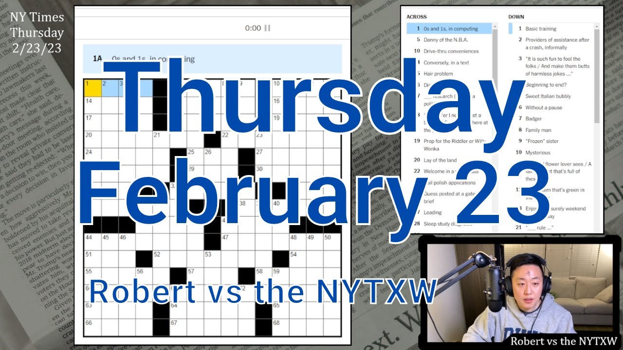 Kinda cute [0:17/5:23]  ||  Thursday 2/23/23 New York Times Crossword