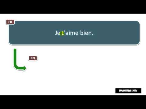 Say it in French = I like you