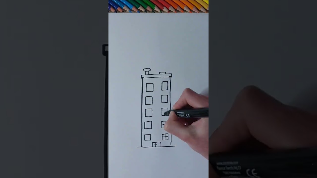 How to draw easy... a Flat✨️🏢 #shorts
