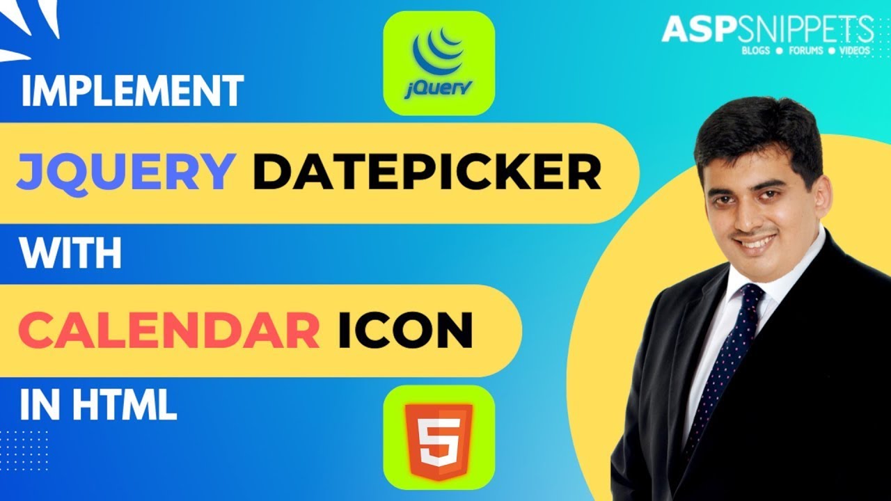 Implement jQuery DatePicker with Calendar Icon (Image) in HTML