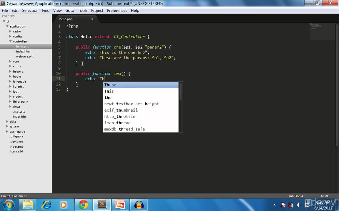 Codeigniter Tutorial for beginners - 4 - Creating Controller