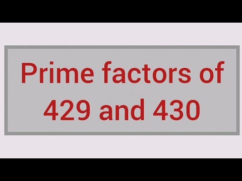 Prime factors of 429 and 430 | Learnmaths