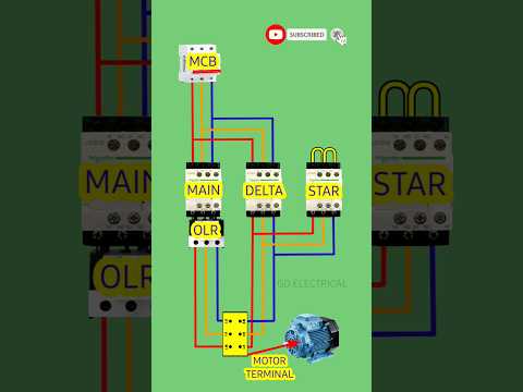 Star delta starter complete power wiring connection #stardeltastarterpowerwiring #stardelta