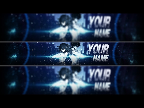 FREE Anime youtube banner template#36 | Photoshop + Tutorial