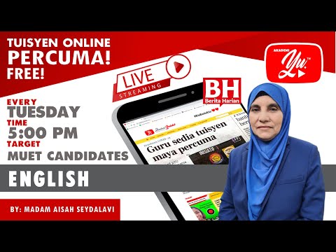 🔴[LIVE] MUET & ENGLISH MATRICULATION, WRITING TASK 1 S3 2024 BY MADAM AISAH #61 #TUISYENPERCUMA