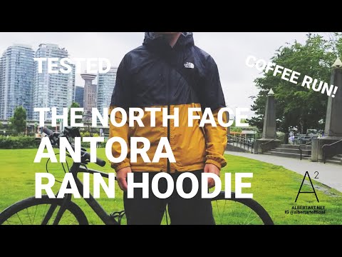 RAIN TEST! THE NORTH FACE ANTORA RAIN HOODIE DRYVENT JACKET #thenorthface #cycling #review #fit