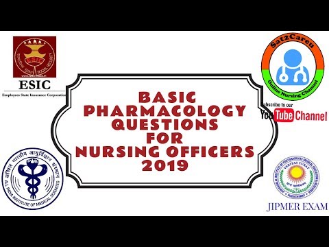 Pharmacology Questions for ESI, AIIMS AND JIPMER NURSING OFFICER EXAMS