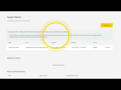How to: Create and deactivate access tokens on PowerBoard