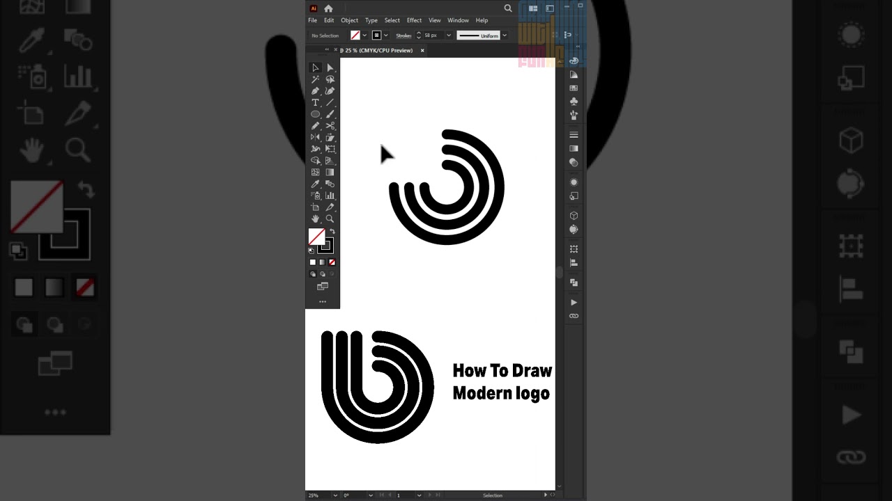 How to make a Modern b letter logo in Adobe Illustrator Tutorial