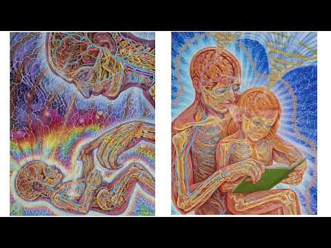 Two unique works from Alex Grey - 'Reading' and 'Young and Old' - come to Heritage in December