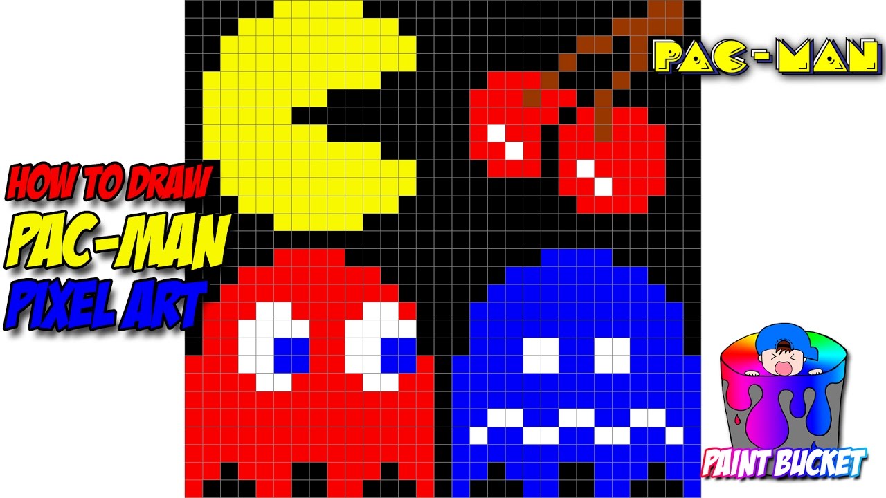 How to Draw Pac-Man - Namco's Pac-Man Pixel Art Drawing