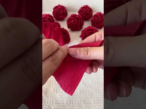 Paper towel folding red rose method
