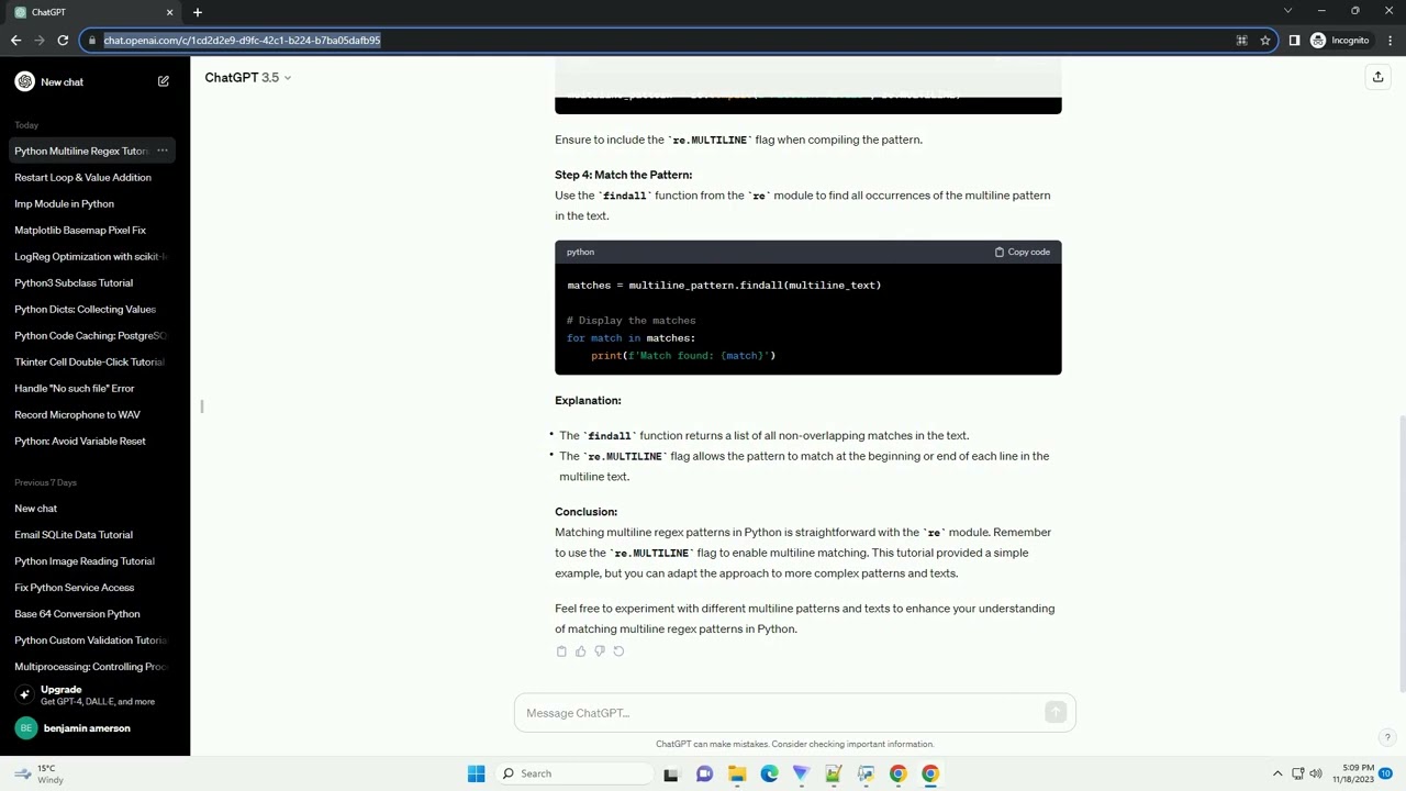 Matching a Multiline Regex Pattern in Python