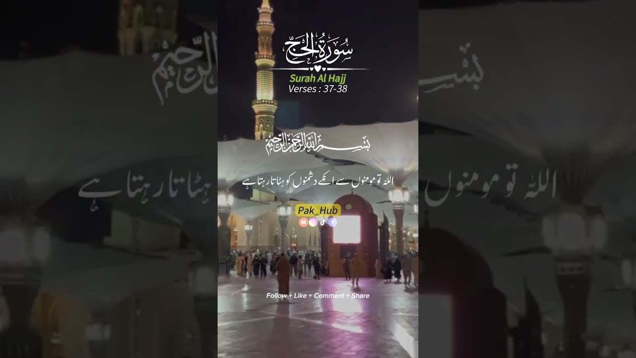surah al hajj verses 37 38 Beautiful recitation of Quran