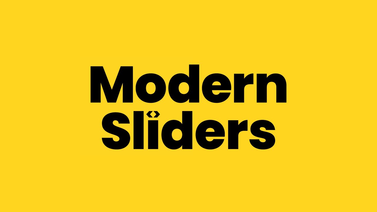 Modern Sliders: Course & Expansion Pack