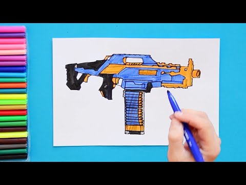 How to draw Nerf Elite Rapidstrike