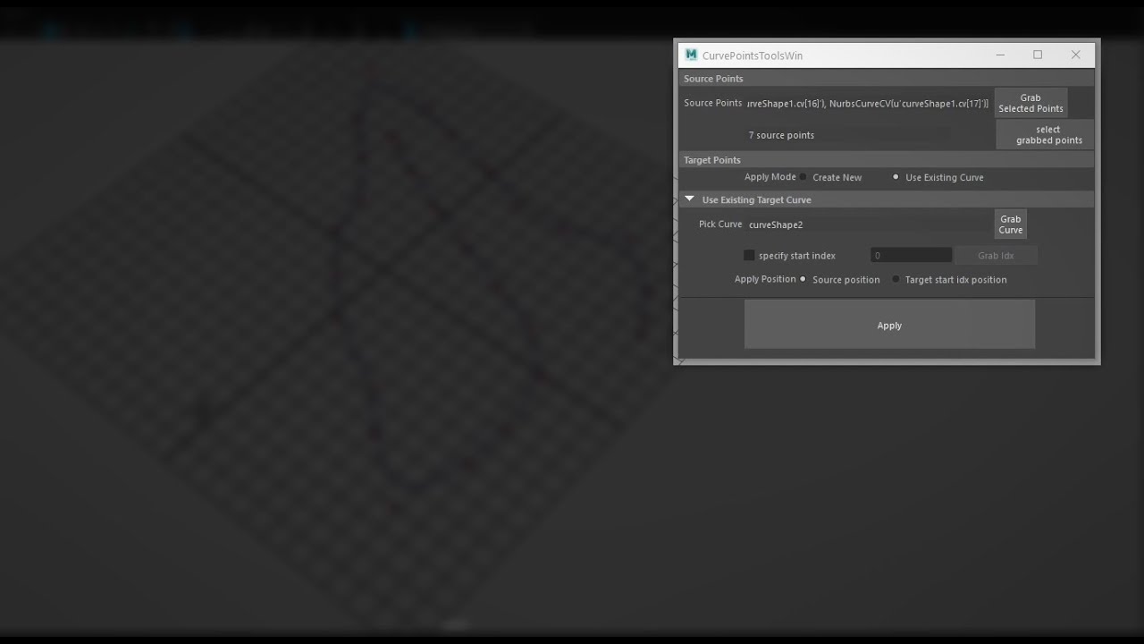 Maya Python tool CopyPasteCurvePoints