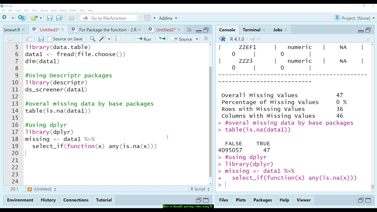 Identify Missing Value and Data imputation using R