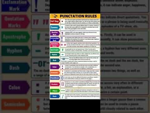 What are the rules of all the 14 punctuation marks? (English Grammar)