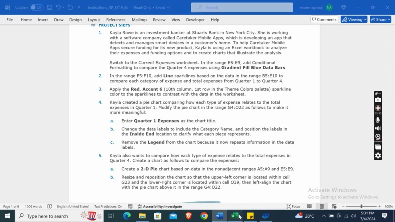 New Perspectives Excel 365 | Module 4: SAM Project B Pacific Crest College