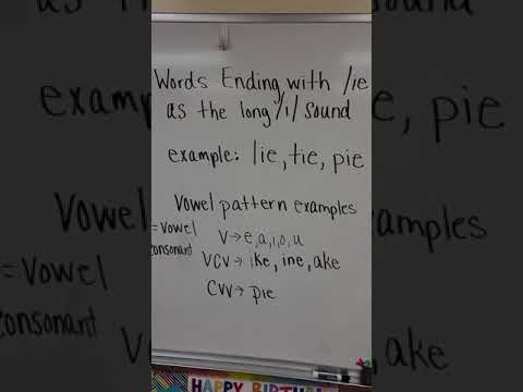 Words ending with ie as the Long /i/ sound