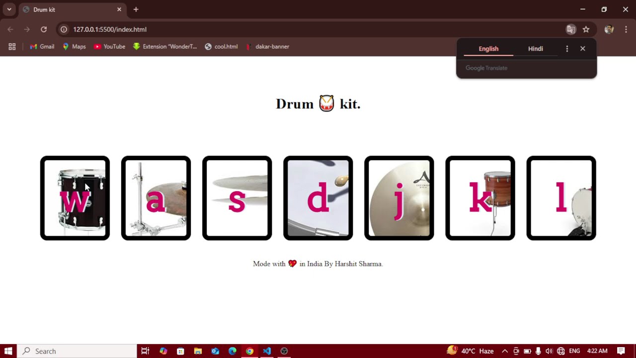🎵 Drum Kit using HTML, CSS & JavaScript | Beginners Web Project🛠️ Build a Drum Kit in JavaScript|