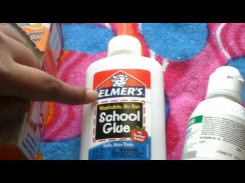 How to make slime with baking soda, liquid glue, and contact solution:)
