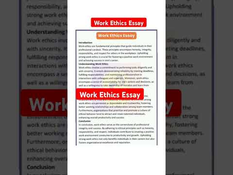 🔴Ethics Essay| Ethics| Business Ethics | Essay On Ethics | Work Ethic | Personal Ethics Work Ethic