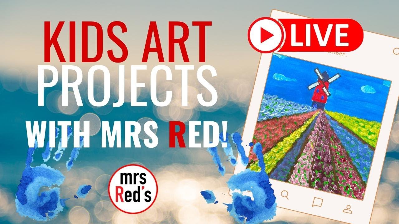 PAINT an easy one point perspective artwork - Kids Art Project LIVE with Mrs Red!