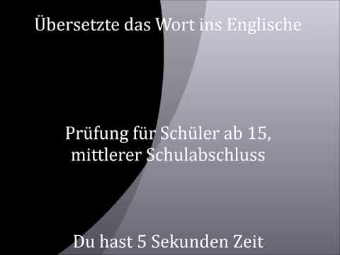 Prüfung für Schüler ab 15, mittlerer Schulabschluss | deutsch - englisch