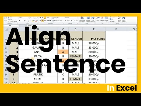How to Align Sentence in Excel- Align Sentence in Excel Tutorial