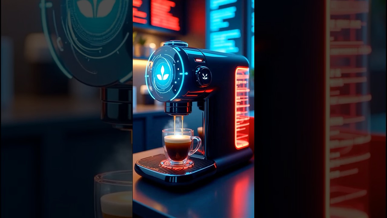 🚀 AI-POWERED COFFEE MAKER: THE FUTURE OF BREWING! ☕✨ #SmartTech #FuturisticCafe