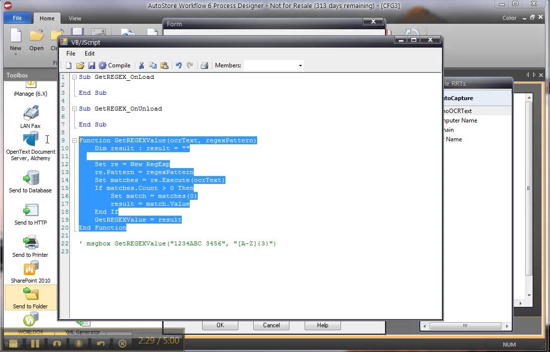 VBScript using REGEX to search for keywords in text