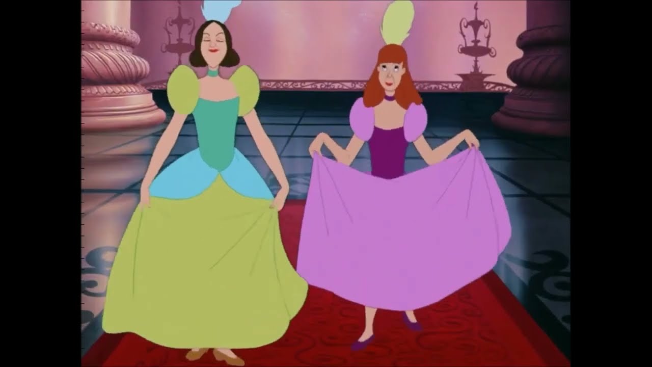 Anastasia and Drizella big bustles - Cinderella (1950)