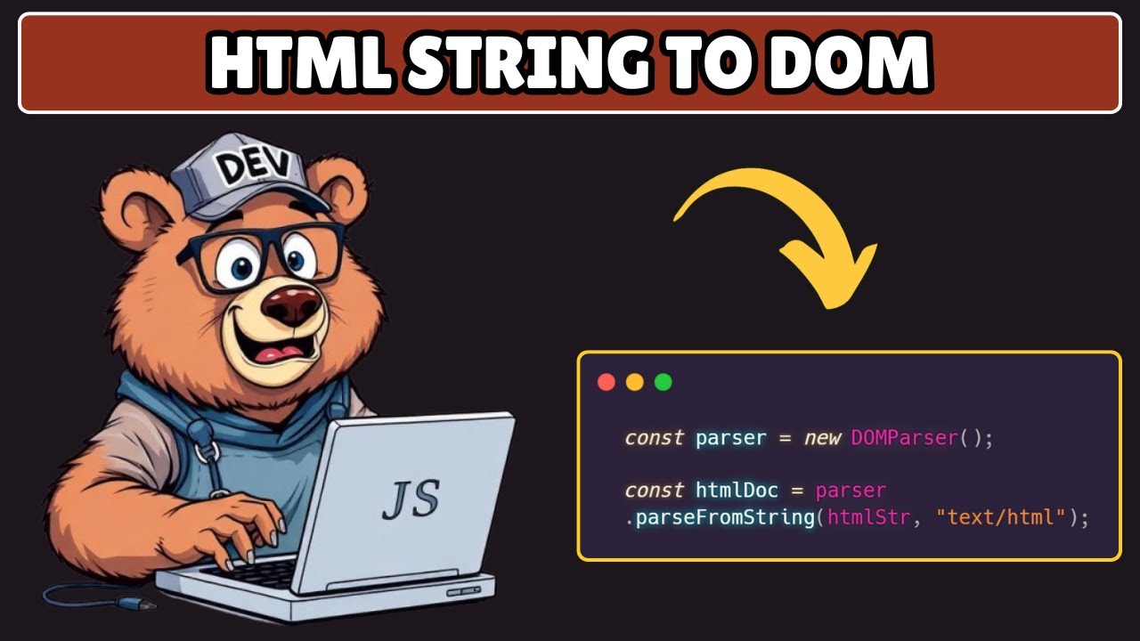 How to Convert HTML String to DOM in Javascript