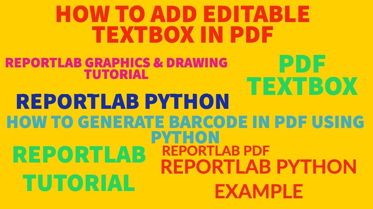 REPORTLAB|REPORTLAB PYTHON TUTORIAL|How To Add Textbox In Pdf File Using Python|PART:44